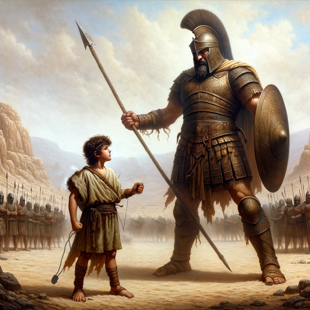 David and Goliath.